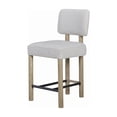 2-Piece Kitchen Island Stools with Cushion - Rustic Oak and Black Metal ...