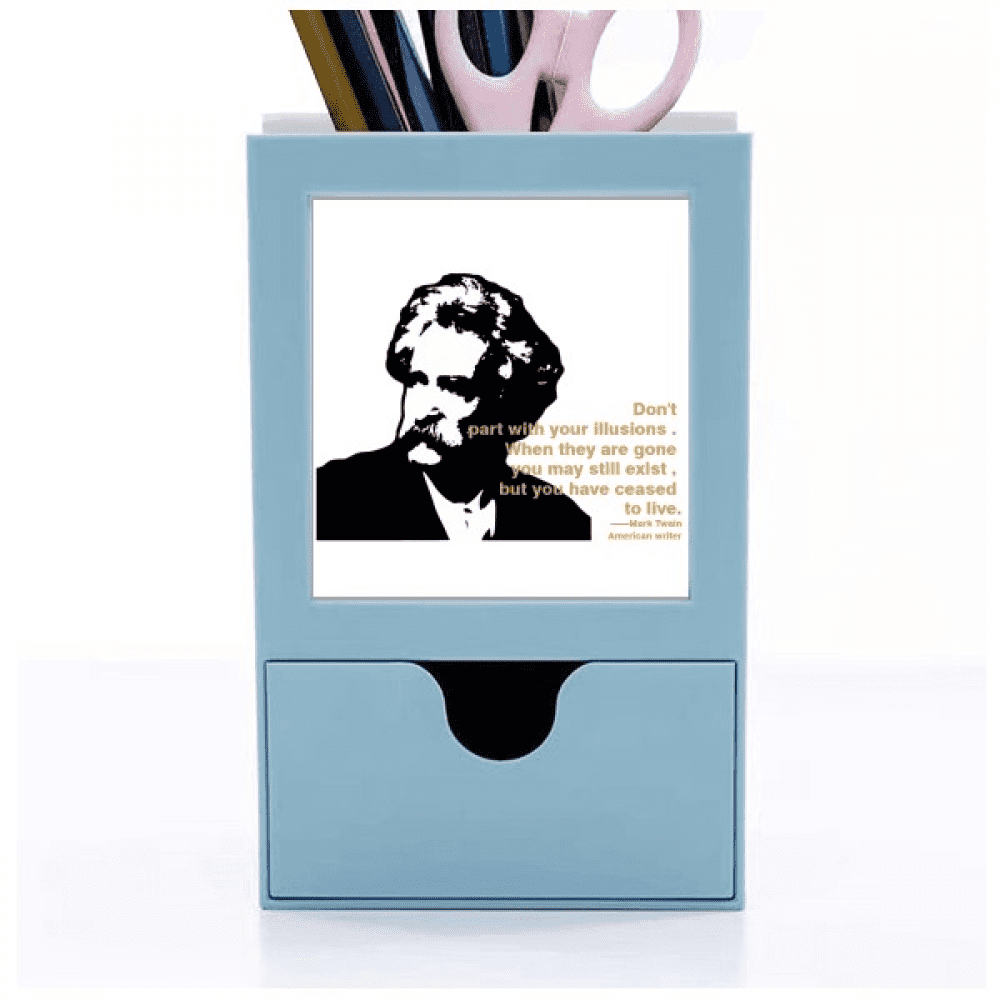 Mark Twain Famous Writer Quotation America Desk Supplies Organizer Pen ...