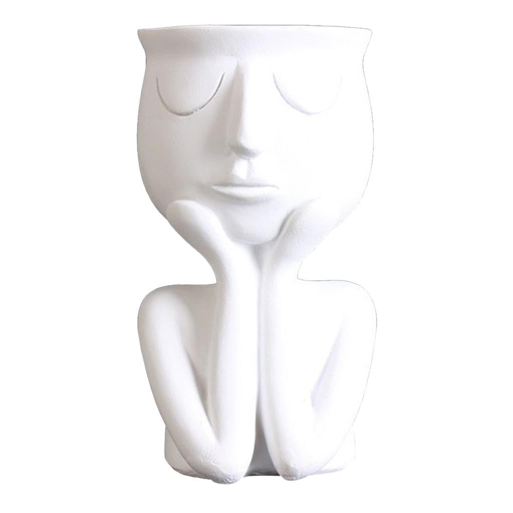 Ceramic Flower Pots Succulent Planter Pots Human Portrait Sculpture ...