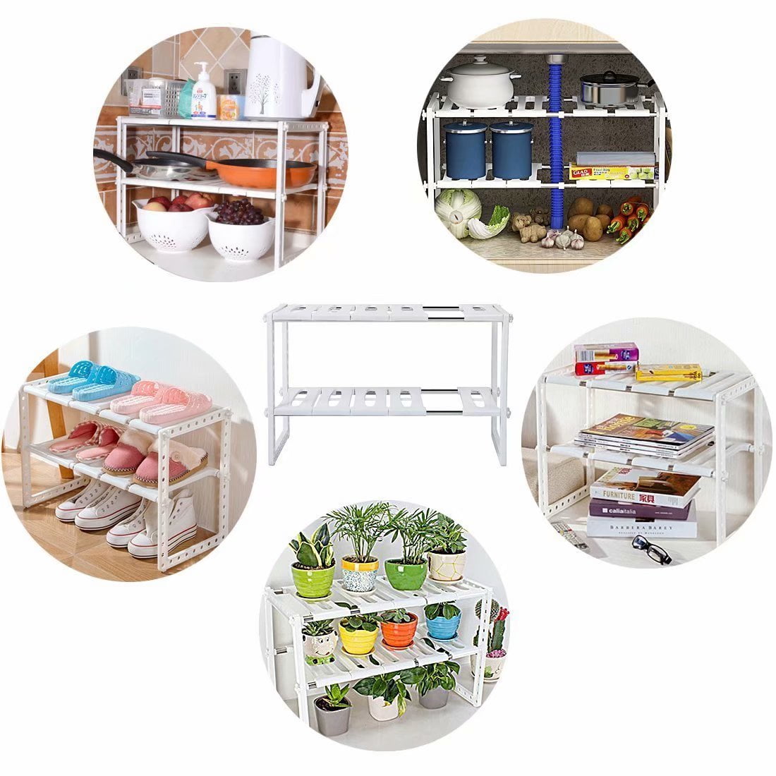 Buy Simple Trending Stackable 2 Tier Under Sink Cabinet Organizer With