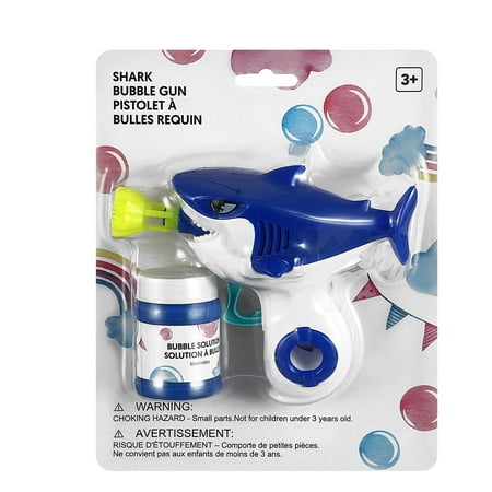 MINISO Shark Bubble Gun for Kids, Light-Up Bubble Blaster Toy with Easy ...