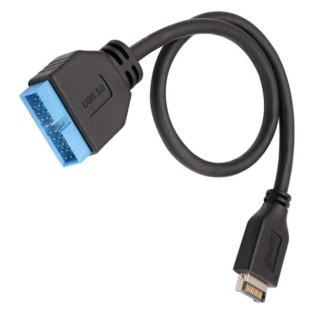 Tholdsy Placa base 26AWG/32AWG tipo E a 20 pines adaptador extensor macho placa base USB 3,1 ...