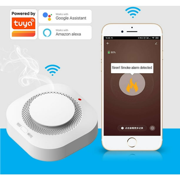 Home Smoke Alarm Tuya Smart WiFi Smoke Detector Tuya Fire Alarm ...