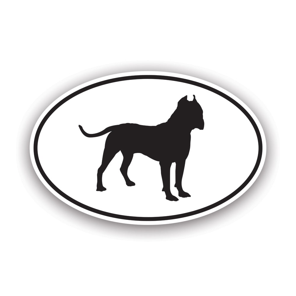 American Staffordshire Euro Oval Sticker Decal - Self Adhesive Vinyl ...