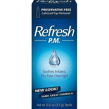 Refresh PM Lubricant Eye Ointment 3.5g, Nighttime Relief for Dry Eyes ...
