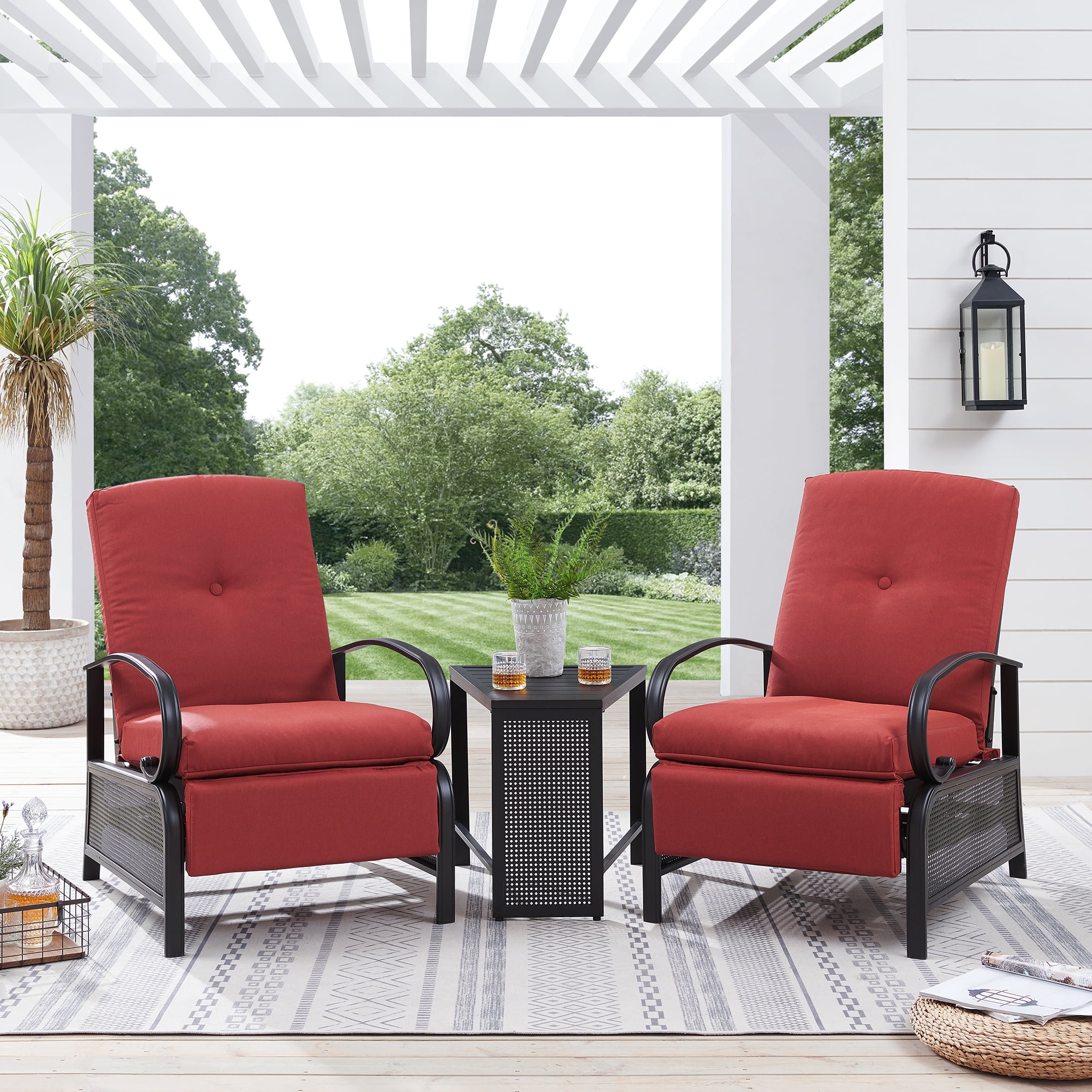 Ulax Furniture 2-Person Conversation Set Seating Group with Recliner ...