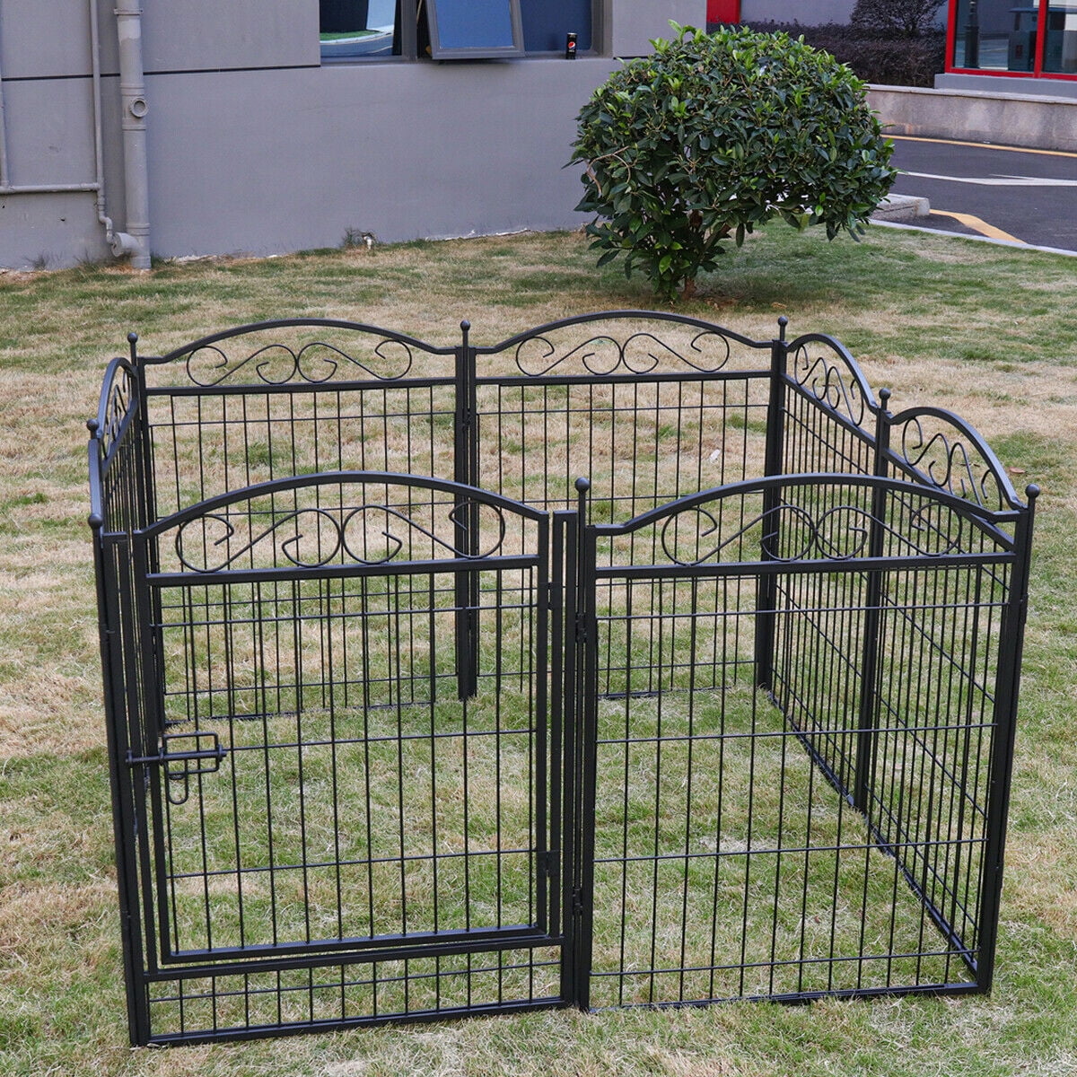 BingoPaw Folding 8-Panel Heavy Duty Metal Pet Pen Dog Exercise Fence ...