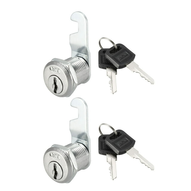 Uxcell Cam Lock 20mm Cylinder Length 48mm Bent Cam File-Cabinet, Keyed ...