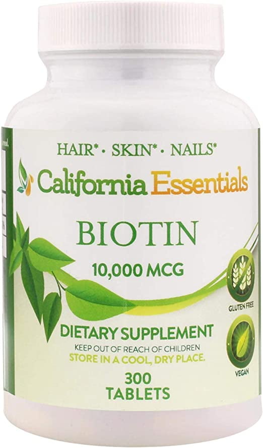 California Essentials Biotin 10000Mcg Hair Skin and Nails Vitamins ...