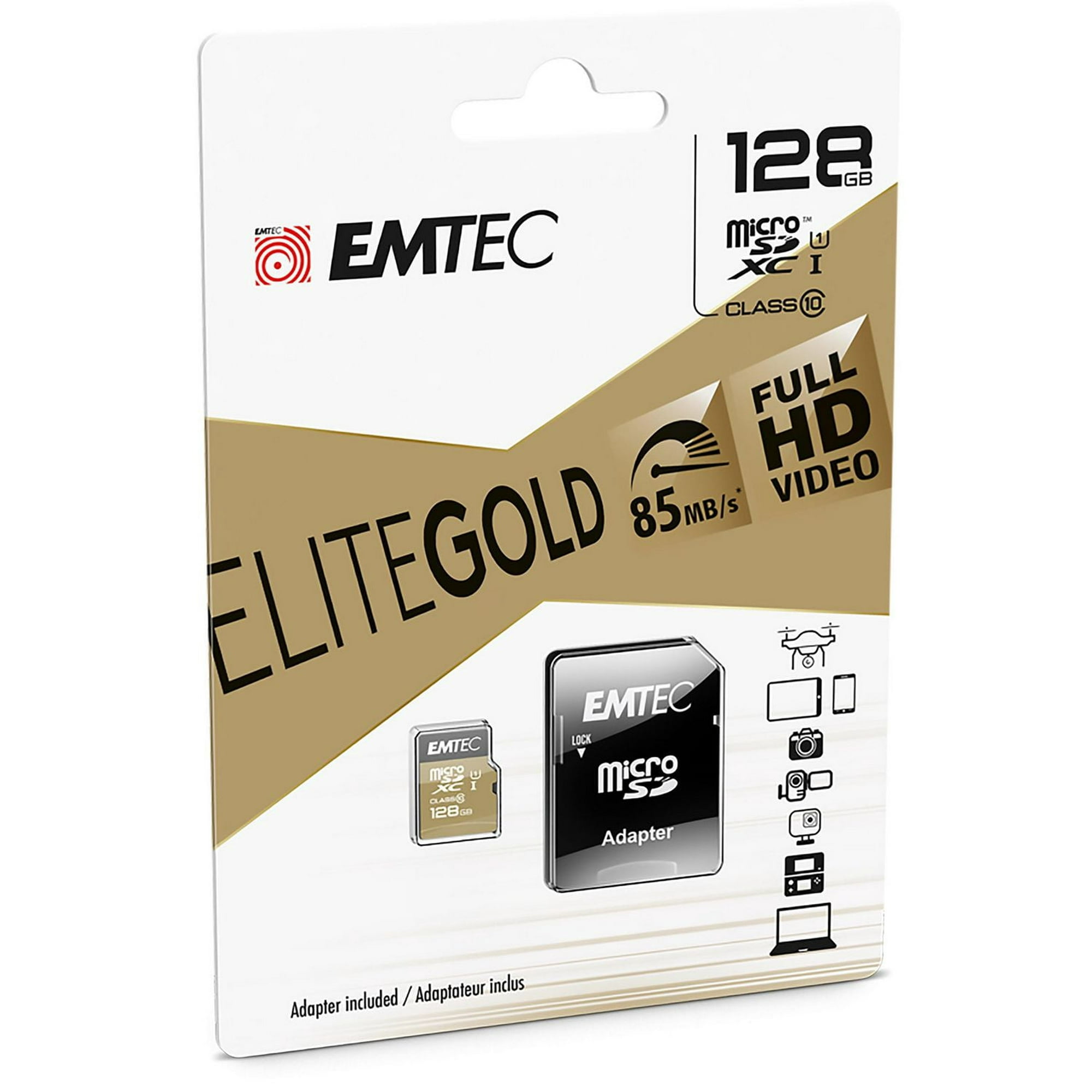 Click here for Emtec Cl10 U1 128 Gb Msd Gold Card + Adapter 128gb prices