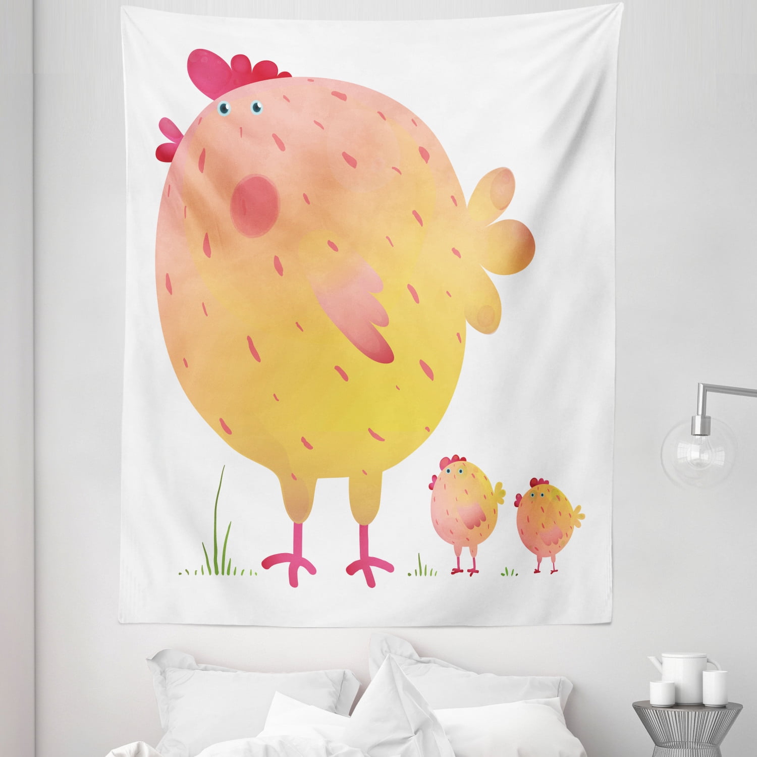 Chicken Tapestry, Mother Hen and Chicks Farm Animals Agriculture Family ...