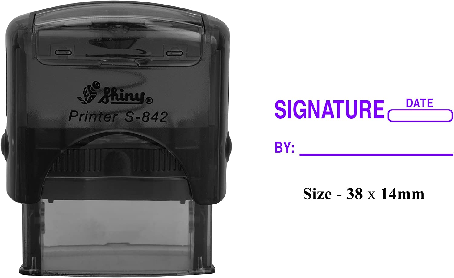 SIGNATURE Plastic Stamp Clear Print For Office Use Shiny Self-Inking ...