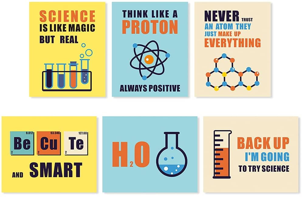 Unframed Colorful Science Elements Art Print Inspirational Quote Wall ...