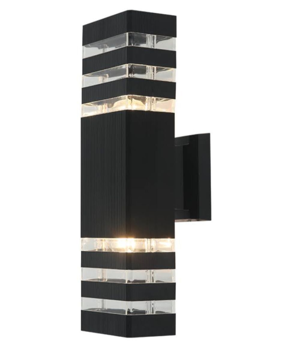 Lampara Arbotante Moderno De Pared Exterior Negra Cuadrada | Walmart en ...