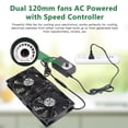 2 x 120mm 240mm Computer Fan with AC Plug, 110V - 240V AC Powered Fan ...