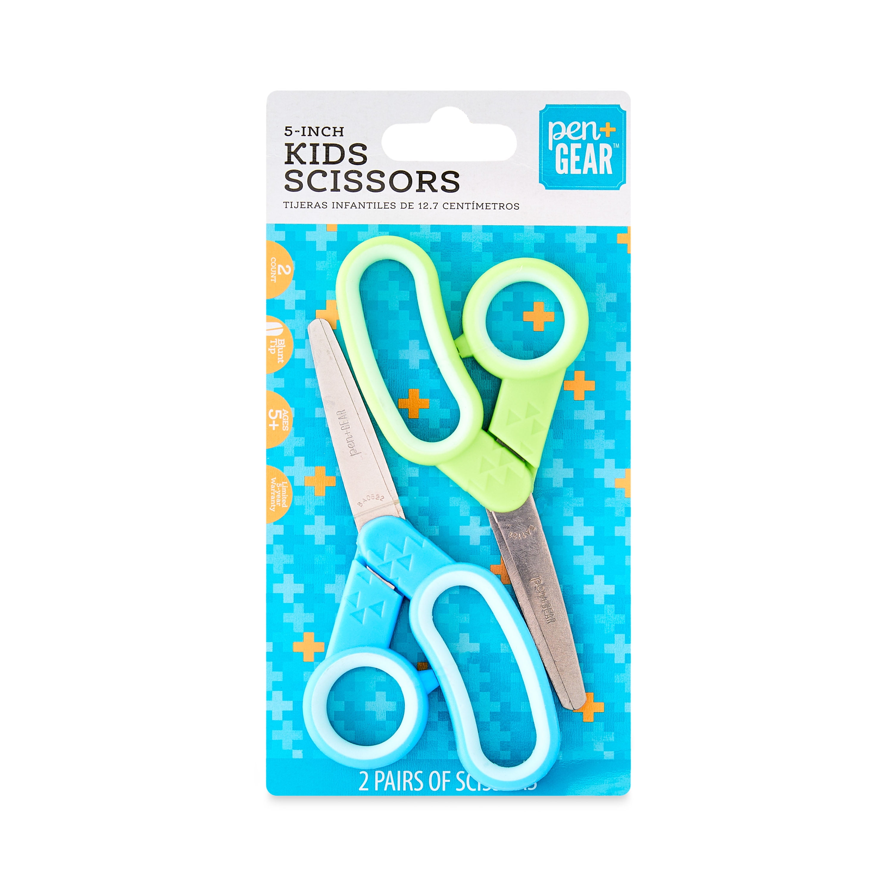 Pen+Gear 5-Inch Blunt Kids Scissors, Blue & Green, 2 Pack - Walmart.com