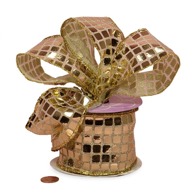 Gold Mirror Plate Ribbon 2 1/2" X 10 Yards by Paper Mart - Walmart.com ...