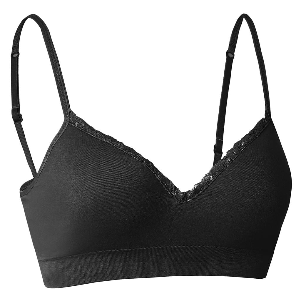 de encaje para mujer, lencería acolchada inalámbrica, ropa interior A B ...