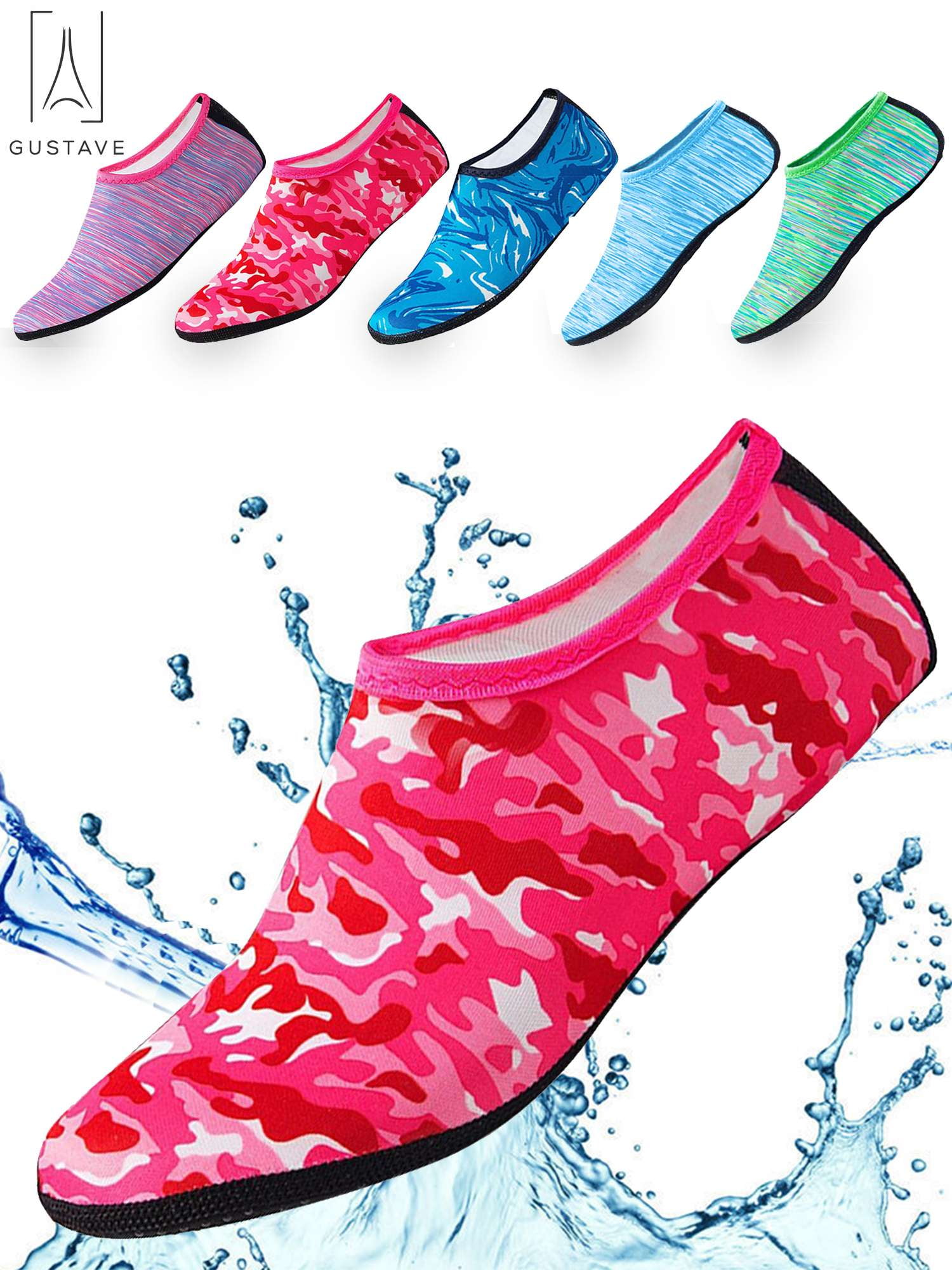 Gustave Men Women Water Socks Barefoot Quick Dry Aqua Beach Socks For ...