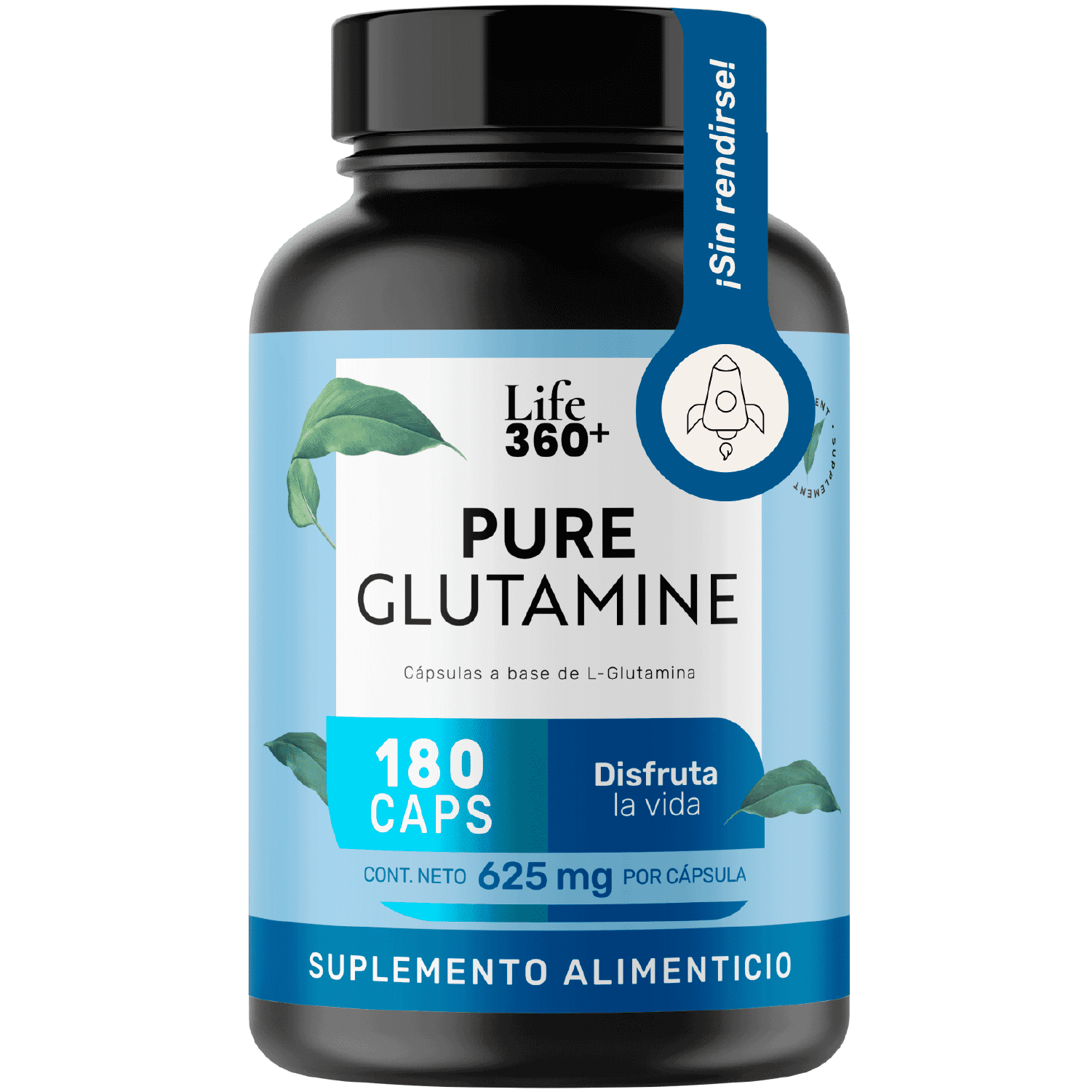 Glutamina | LIFE360+ | Pure Glutamine | 180 Cápsulas | L-Glutamina ...