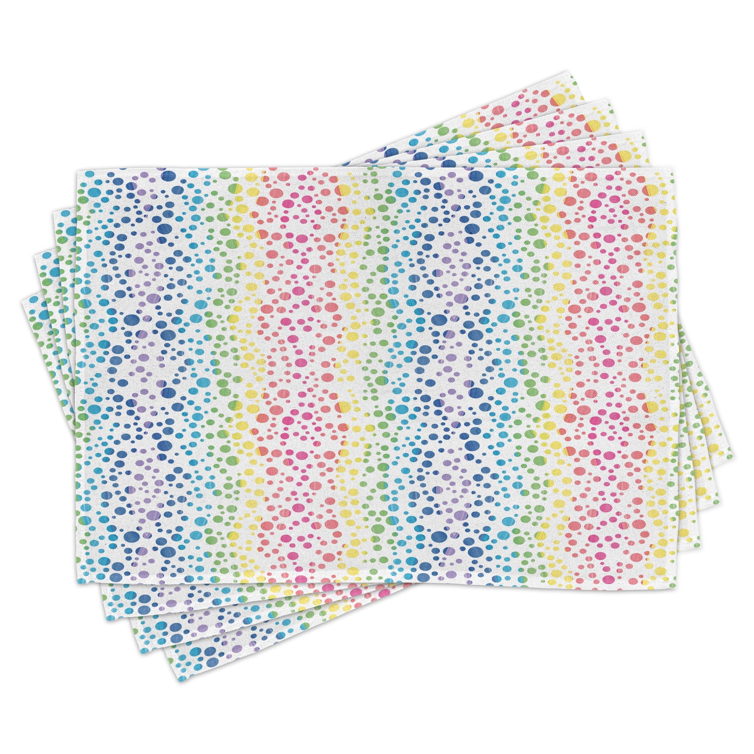 Ambesonne Modern Place Mats Set of 4, Circles in Wavy Shape, Standard ...