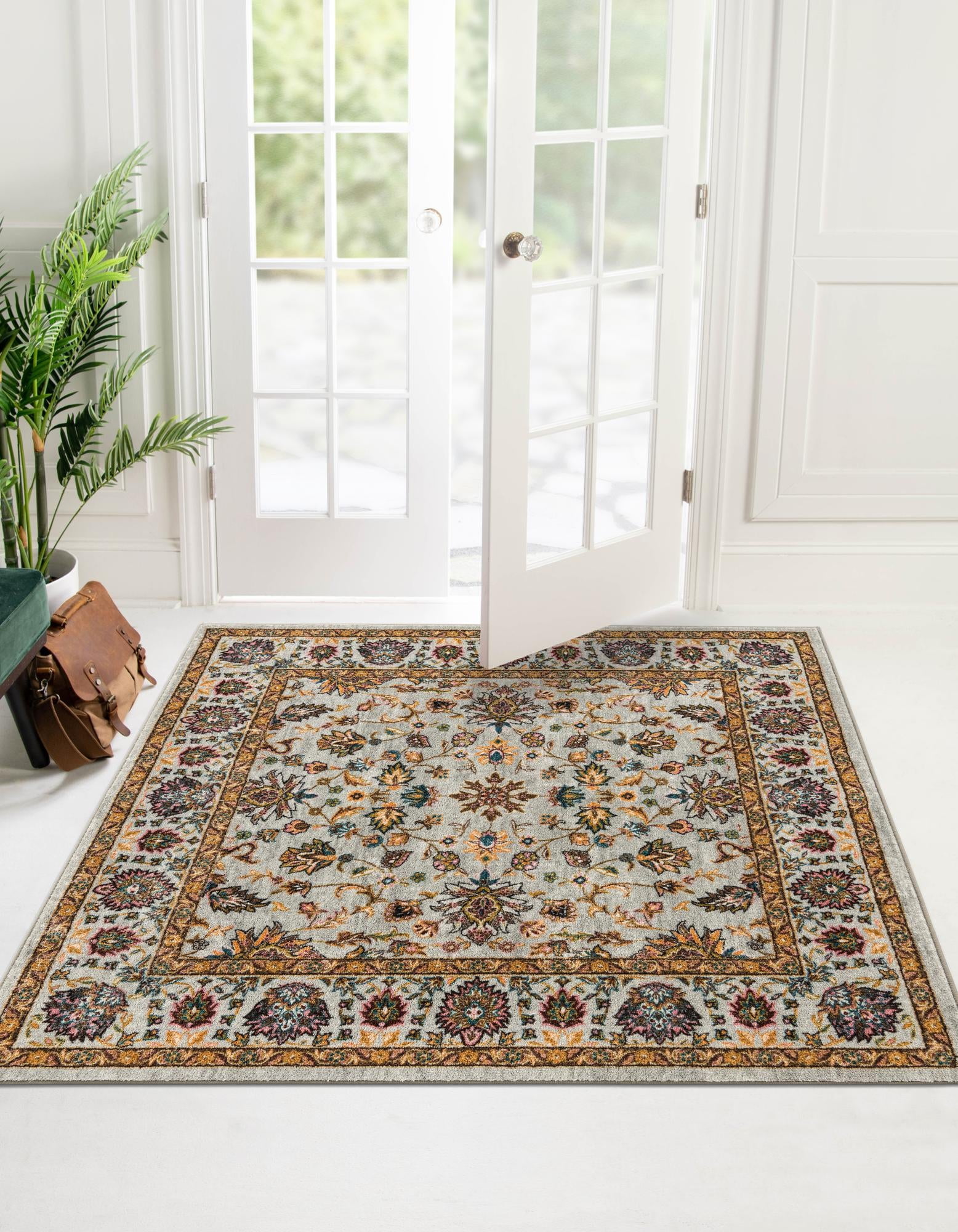 Rugs.com Medina Collection Rug – 3 Ft Square Cloud Gray Medium Rug ...