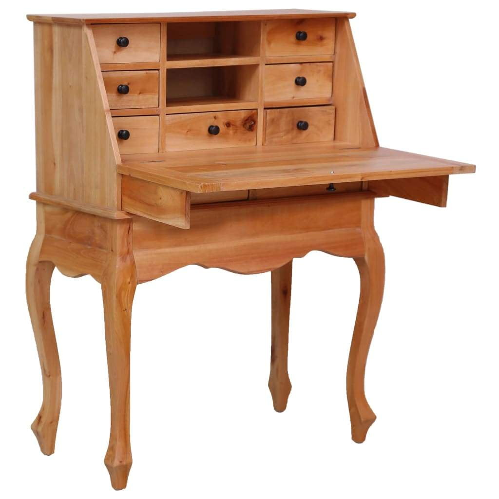 vidaXL Secretary Desk Office Writing Table with Drawers Solid Wood ...