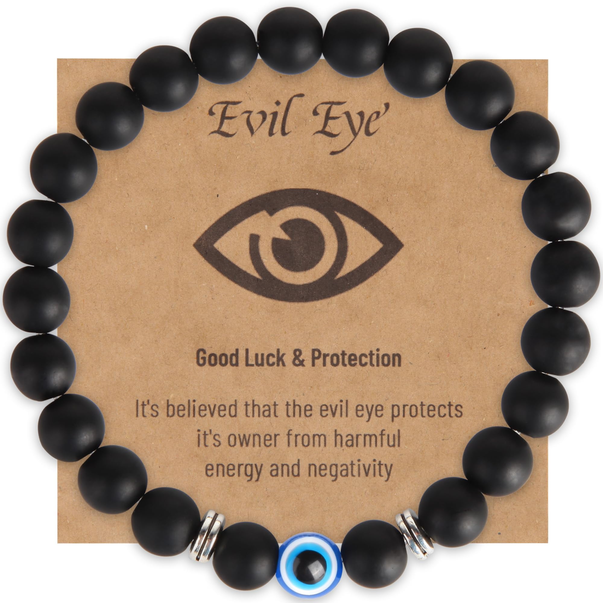 Click here for Unbranded Evil Eye Guardian Bracelet: 8mm Black Fr... prices