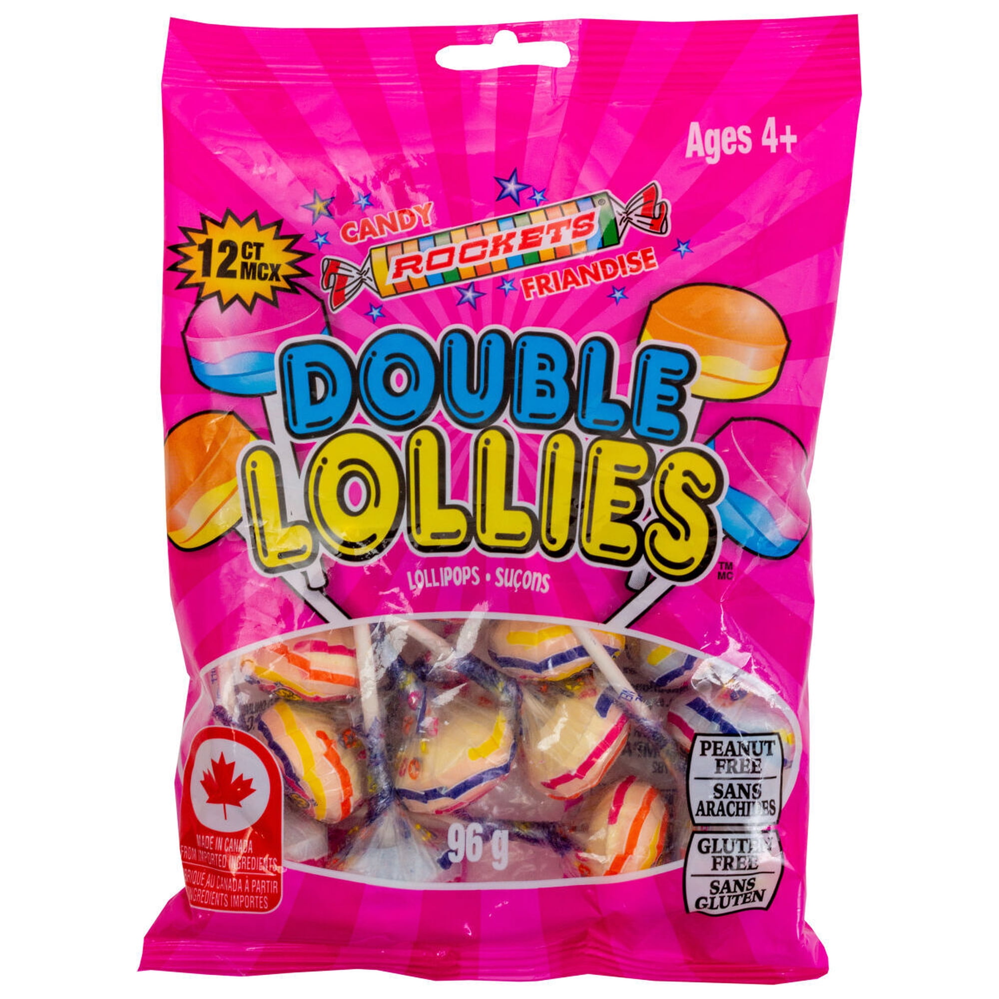 Click here for Rockets Candy Double Lollies Bag - 12 Ct 96g prices
