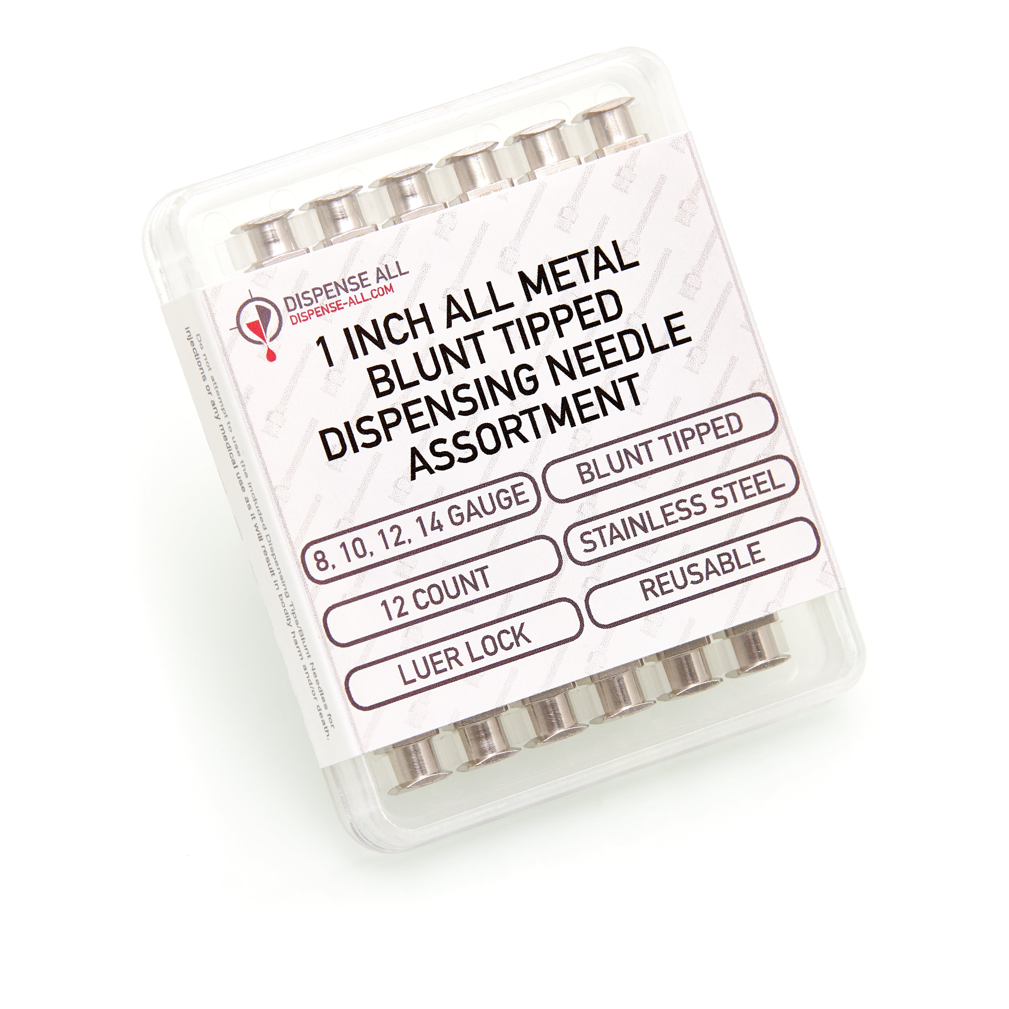 Dispense All - 8, 10, 12, 14 Gauge 1 inch All Metal - Blunt Tipped ...
