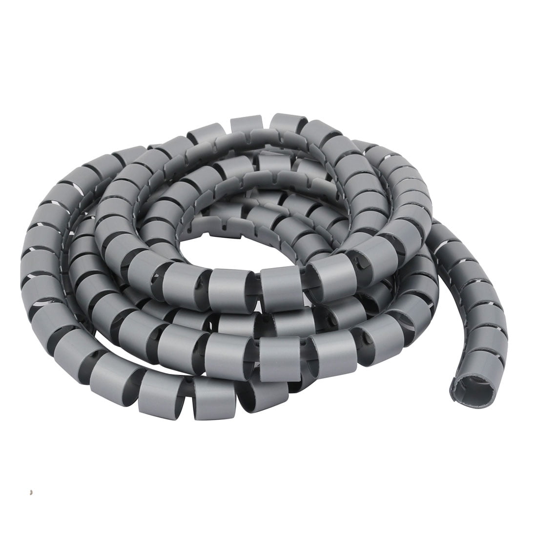 Unique Bargains Flexible Spiral Tube Cable Wire Wrap Gray 15mm Dia x 2 ...