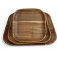 RRFDWQ-Acacia Wooden Plates Set of 3, 6/8/10 Inch Square Serving ...