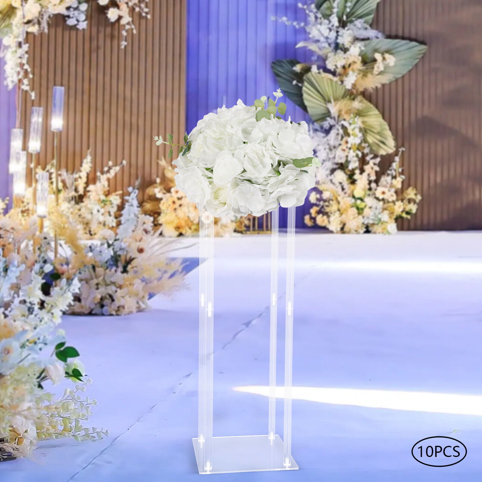 MONIPA 10 Pcs Artificial Flower Ball 12 Heads Wedding Flower Balls for ...