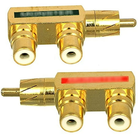 CESS RCA F Splitter Plug Adapter 1 Male to 2 Female Adapter - RCA Male ...