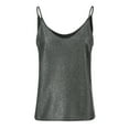 Chunleiiii Tunics Womens Glitter Strappy Tank Tops Ladies Sexy Sparkle