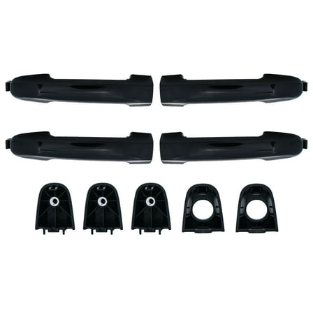 4pcs Complete Left+Right Front+Rear Side Black Exterior Door Handles ...