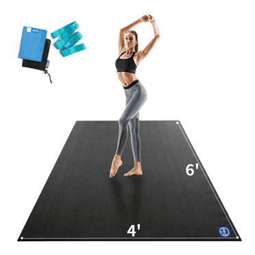 SPRI Pro Fitness Exercise Mat, 12MM Thickness, Grey, Includes Carrying ...