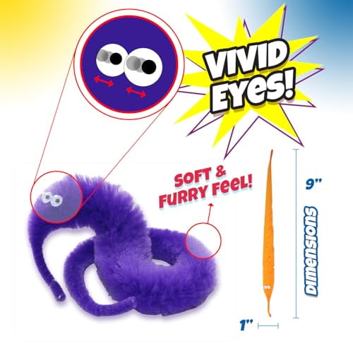Fuzzy Worm Toy With Eyes