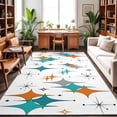 Bohemia Mid Area Rug, Century Geometric Diamond Pattern Non-Slip Felt ...