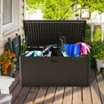 Gymax Patio 120 Gallon Water-proof Deck Box Outdoor Resin Storage Box ...