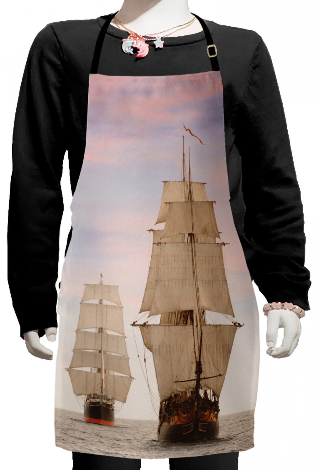 Ocean Kids Apron, Sailboat Gaff Top Sail Tall Wooden Sailing Ships ...