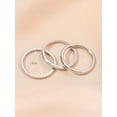 3-Piece Silver Tone Stainless Steel Stackable Rings Set With Textured ...