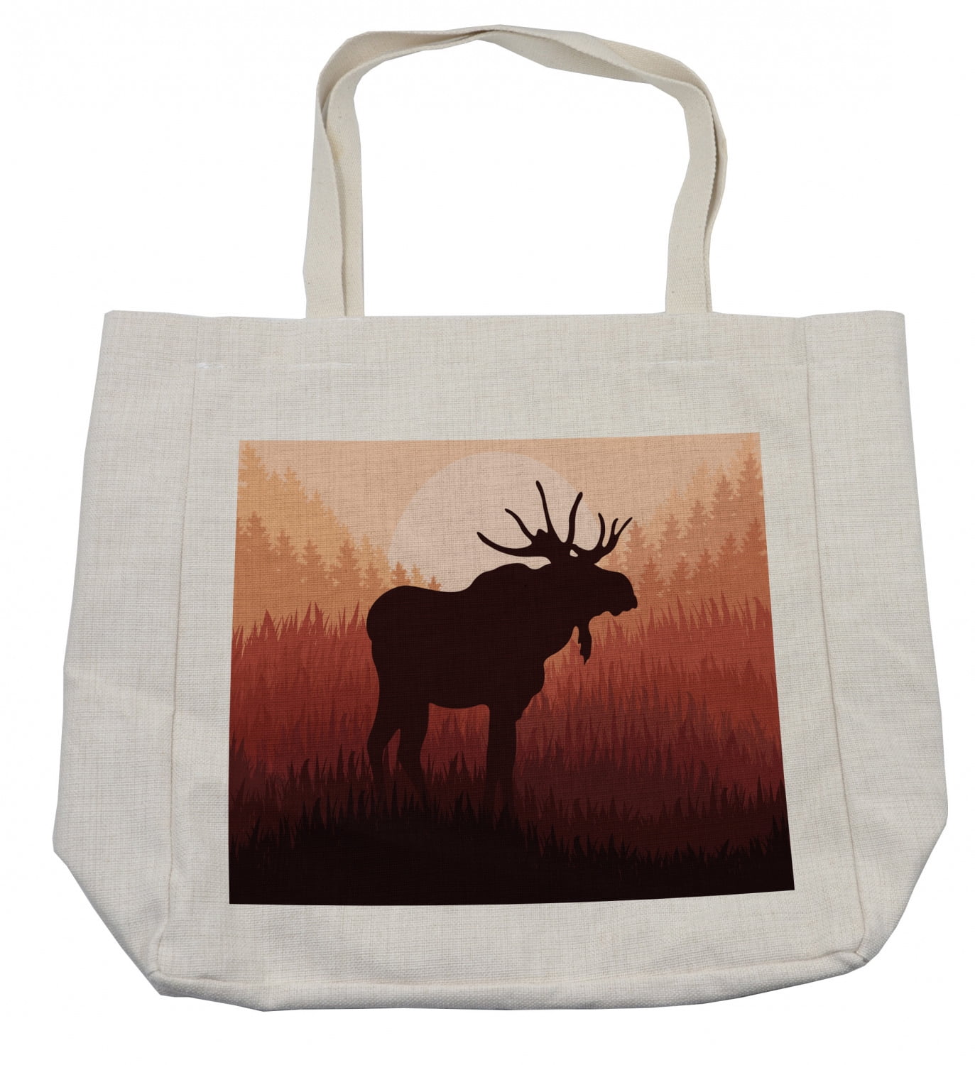 Moose Shopping Bag, Antlers in Wild Alaska Forest Rusty Abstract ...