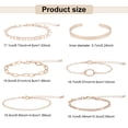 6Pcs 6 Style Alloy Paperclip & Cable & Figaro Chain Bracelets Set Ring ...