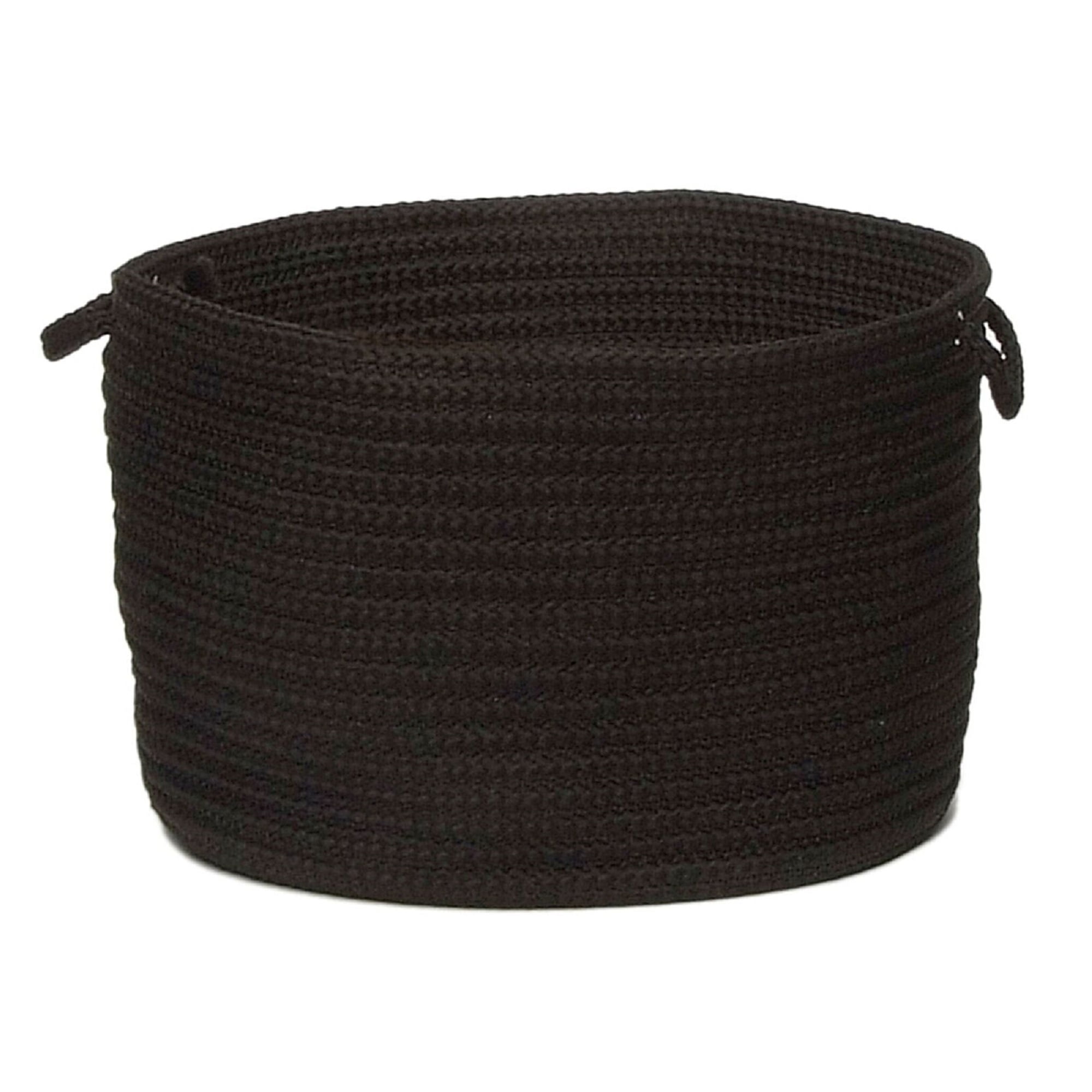 18" Black Handcrafted Round Braided Basket - Walmart.com - Walmart.com