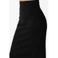 Themogan Womens Plus Side Slit Ponte Knit High Waist Mid Calf Long