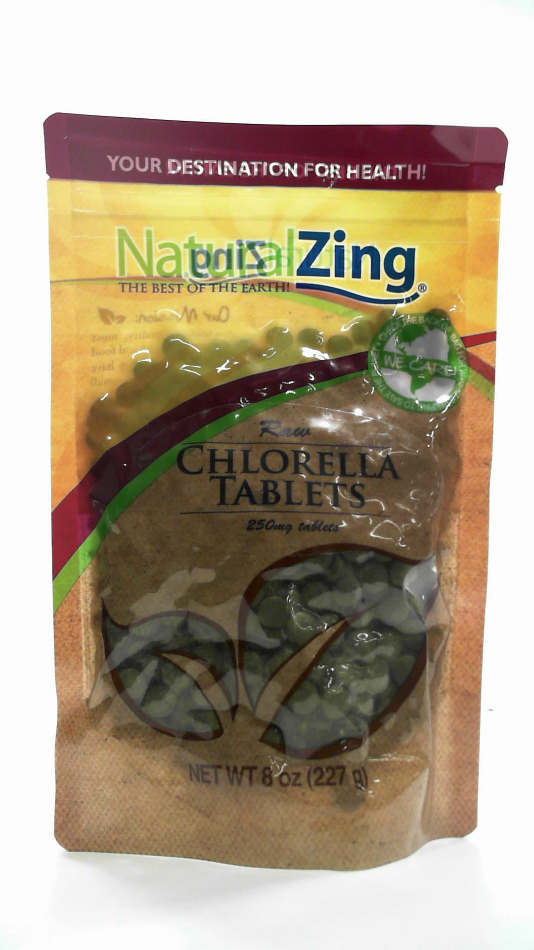 Natural Zing Chlorella Tablets 900+ Raw Beta-Carotene Vitamin B-12 Iron ...