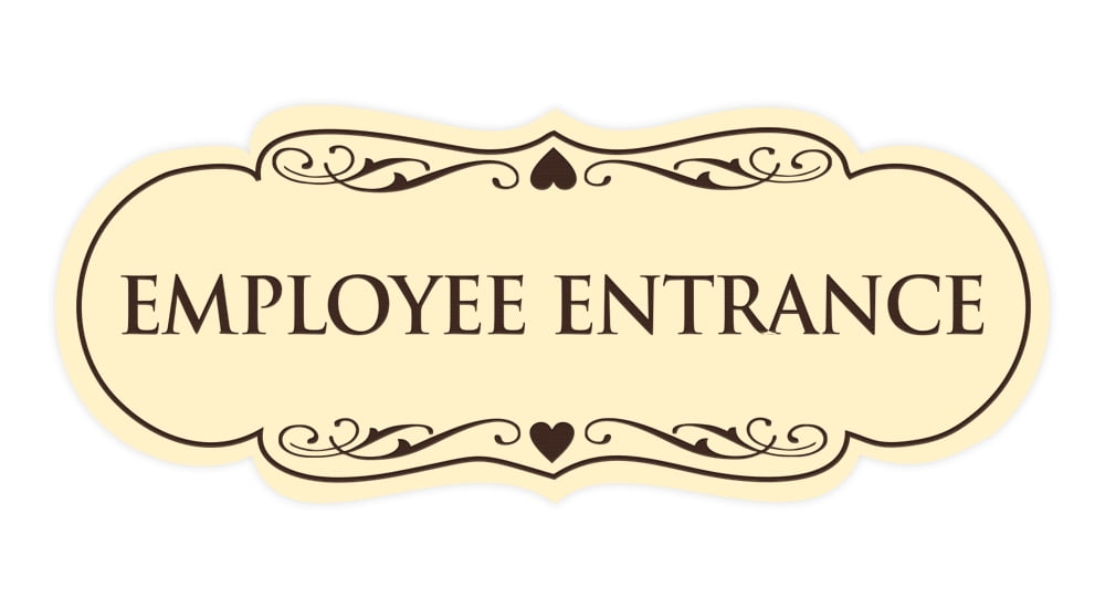 Designer Employee Entrance Sign(Ivory/Dark Brown) - Large - Walmart.com