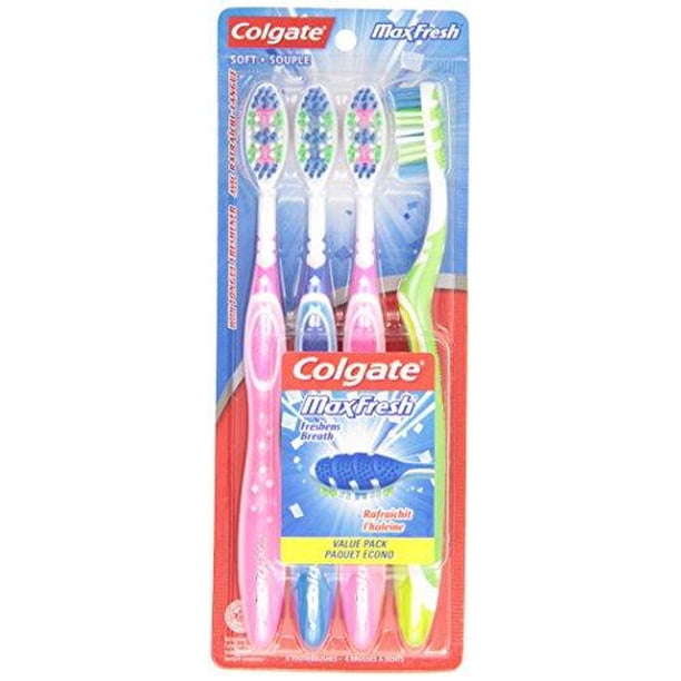 Colgate MaxFresh Toothbrush Value Pack, Soft 4 Count - Walmart.ca