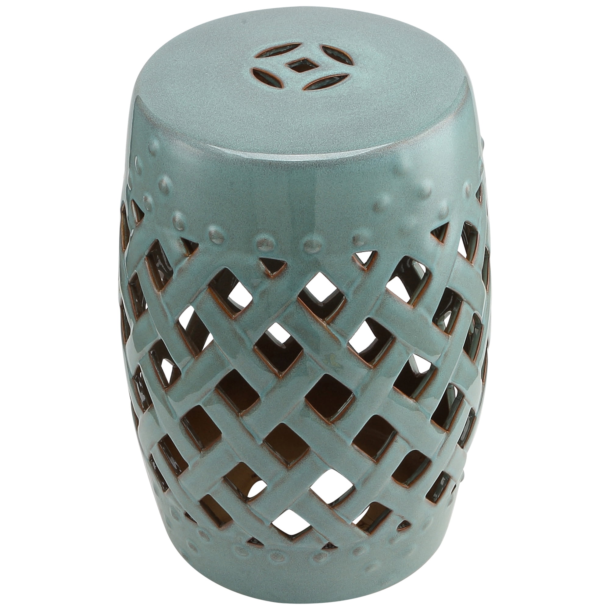 Click here for Outsunny 13 X 18 Outdoor Ceramic Garden Stool  Blu... prices